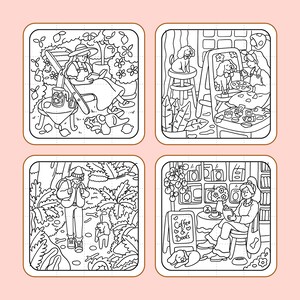COZY DAYS | Full 40 Pages Set: Super Cute Animal Characters Coloring ...