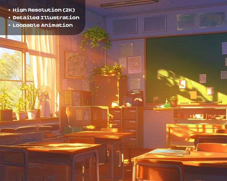 4 ANIMATED BACKGROUNDS | School Classroom Background | School Looped ...