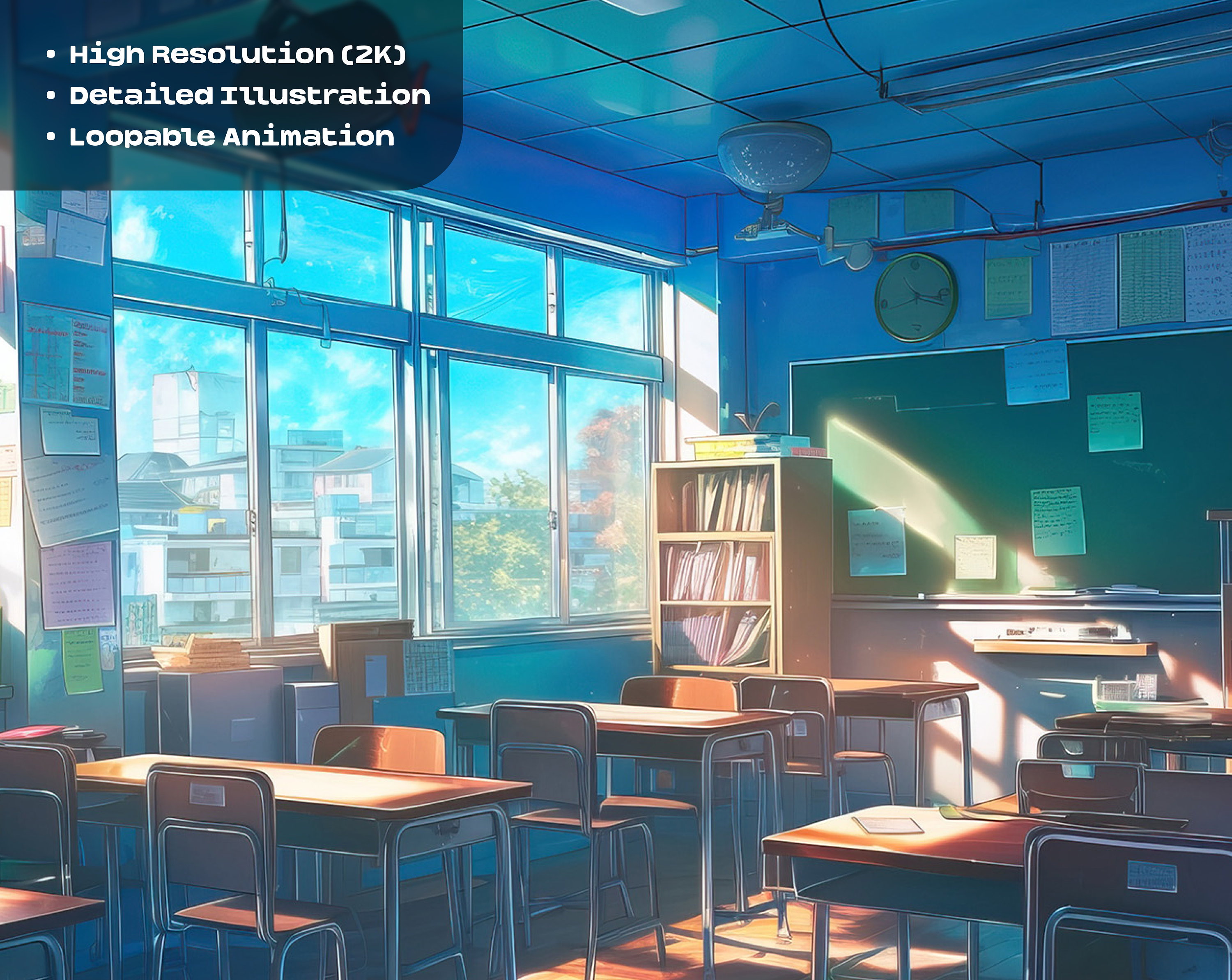 4 ANIMATED BACKGROUNDS | School Classroom Background | School Looped ...