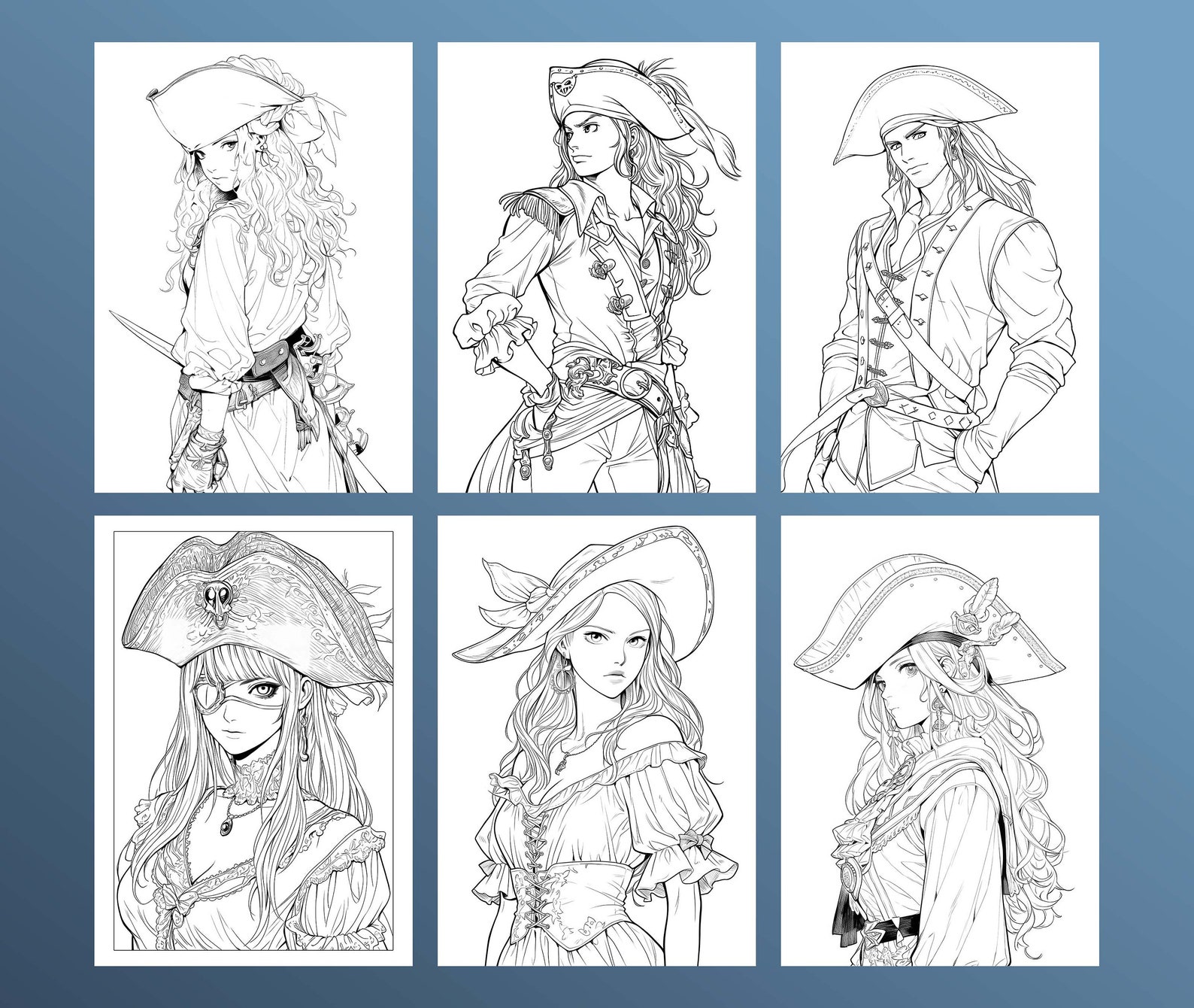 ANIME "pirates" Coloring Book of Girls, Pirates, Ghibli, High Quality ...