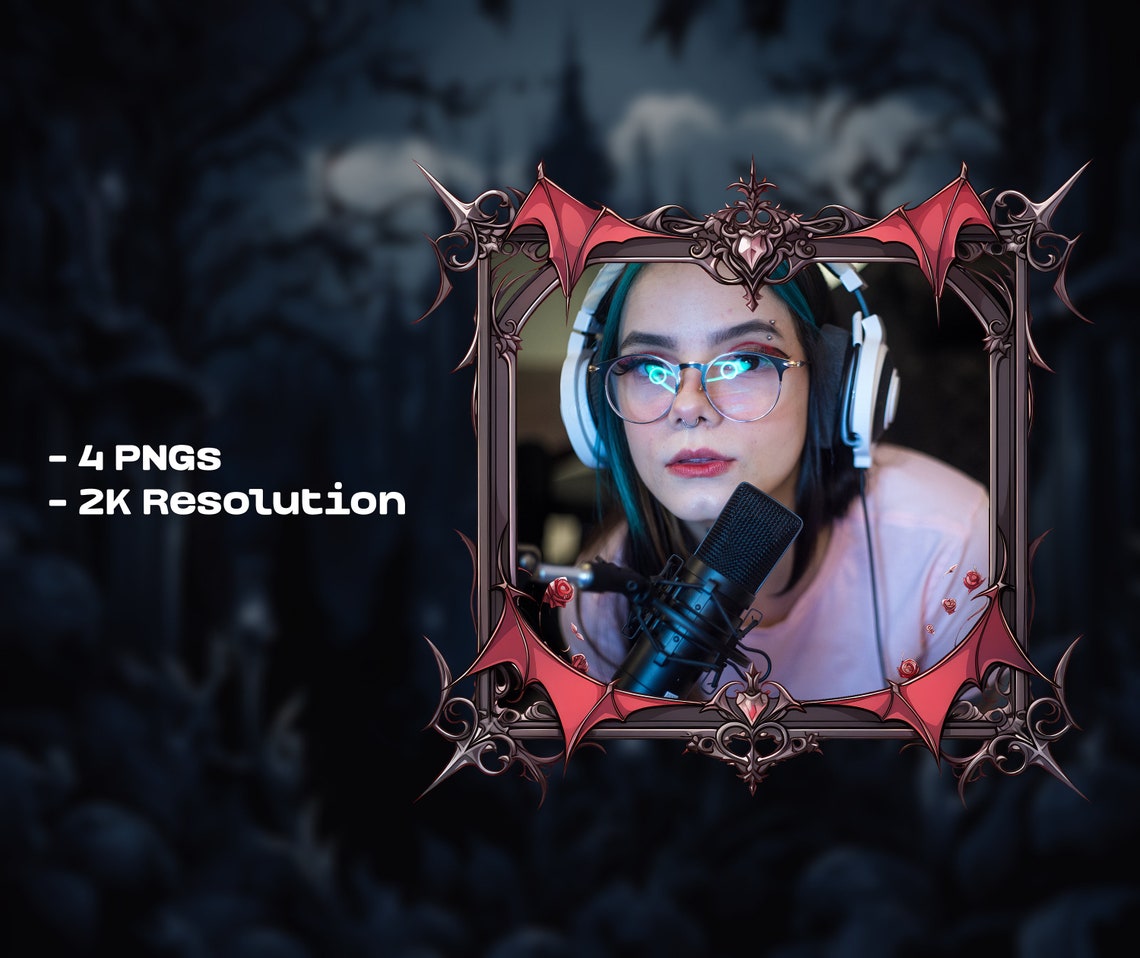4 Webcam Frame Vampire / Vampire Stream Frame / Vtuber / Gothic / Red ...