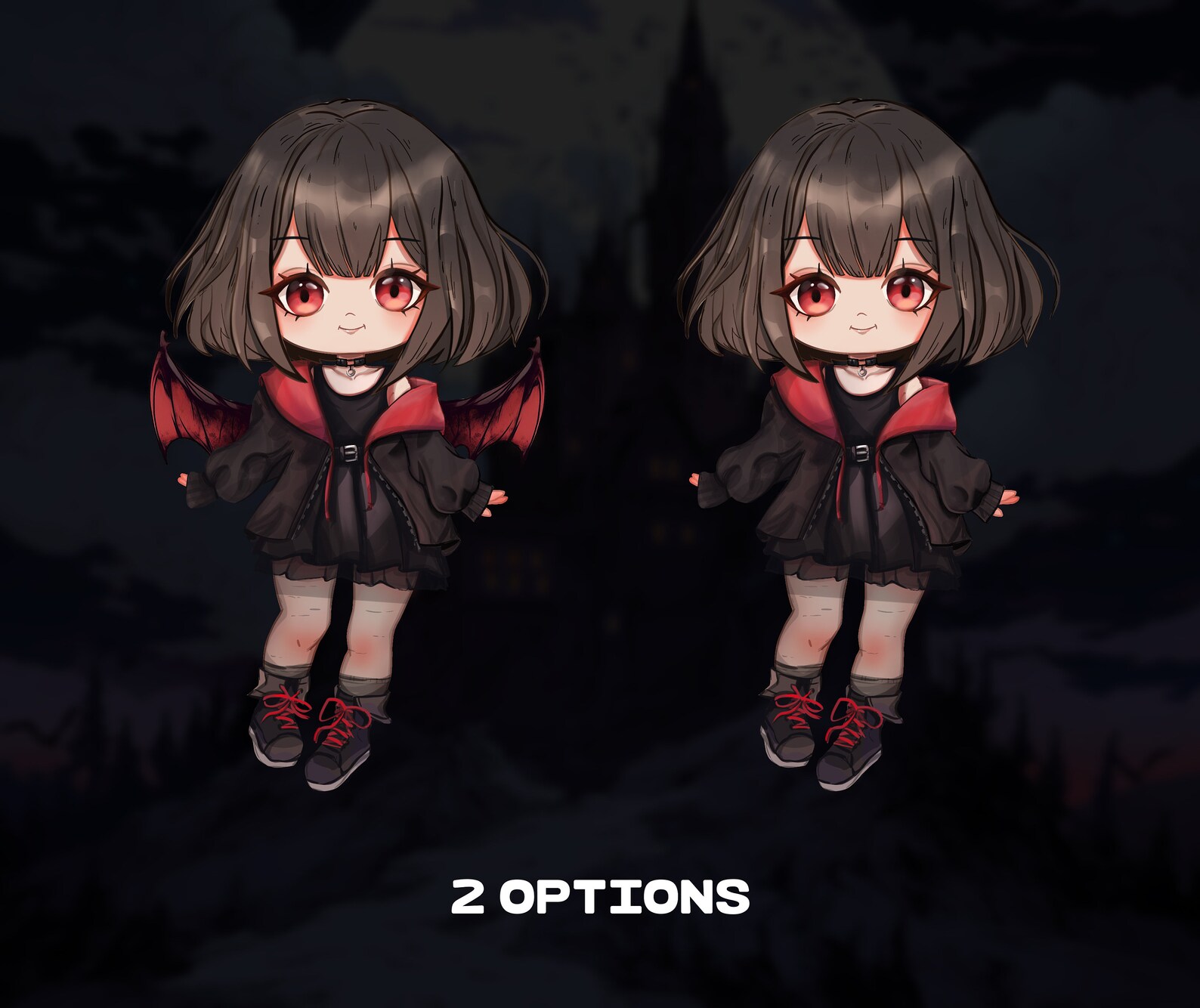 Chibi Vampire Girl Pngtuber Cute Ready Vampire Avatar for - Etsy