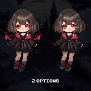 Chibi Vampire Girl Pngtuber | Cute Ready Vampire Avatar for Streaming ...