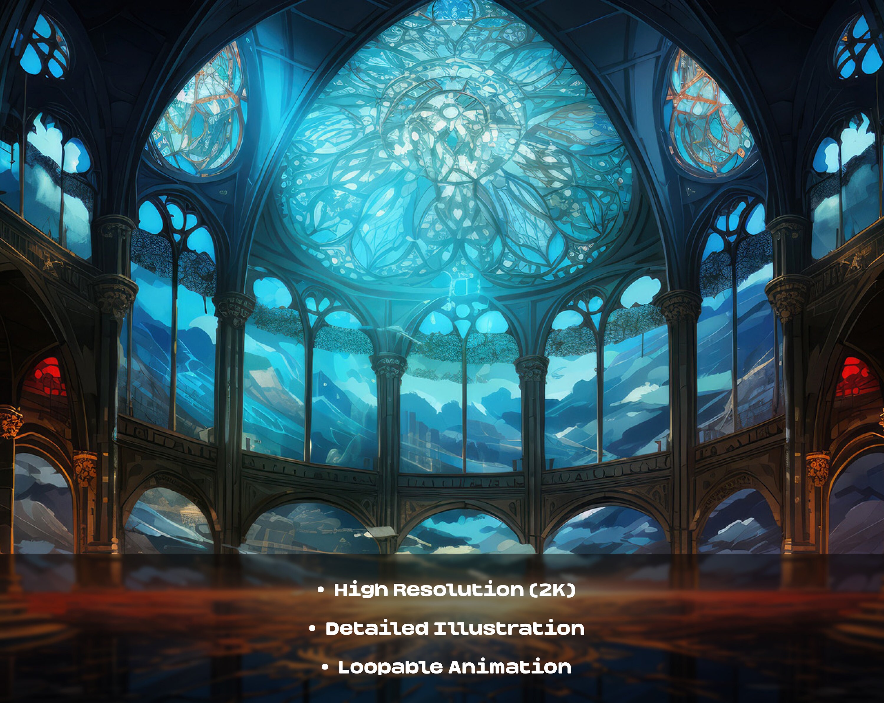 4 ANIMATED BACKGROUNDS | Gothic Cathedral Background | Gothic Looped ...