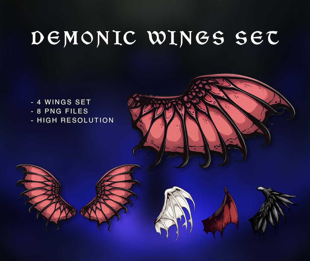 VTUBER Vampire, Demonic, Ghost 4 Wings Set | Bat or Demon Wings ...