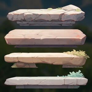 4 Vtuber Stone Tables Set / Desk Asset | Assets for Vtuber - Props ...