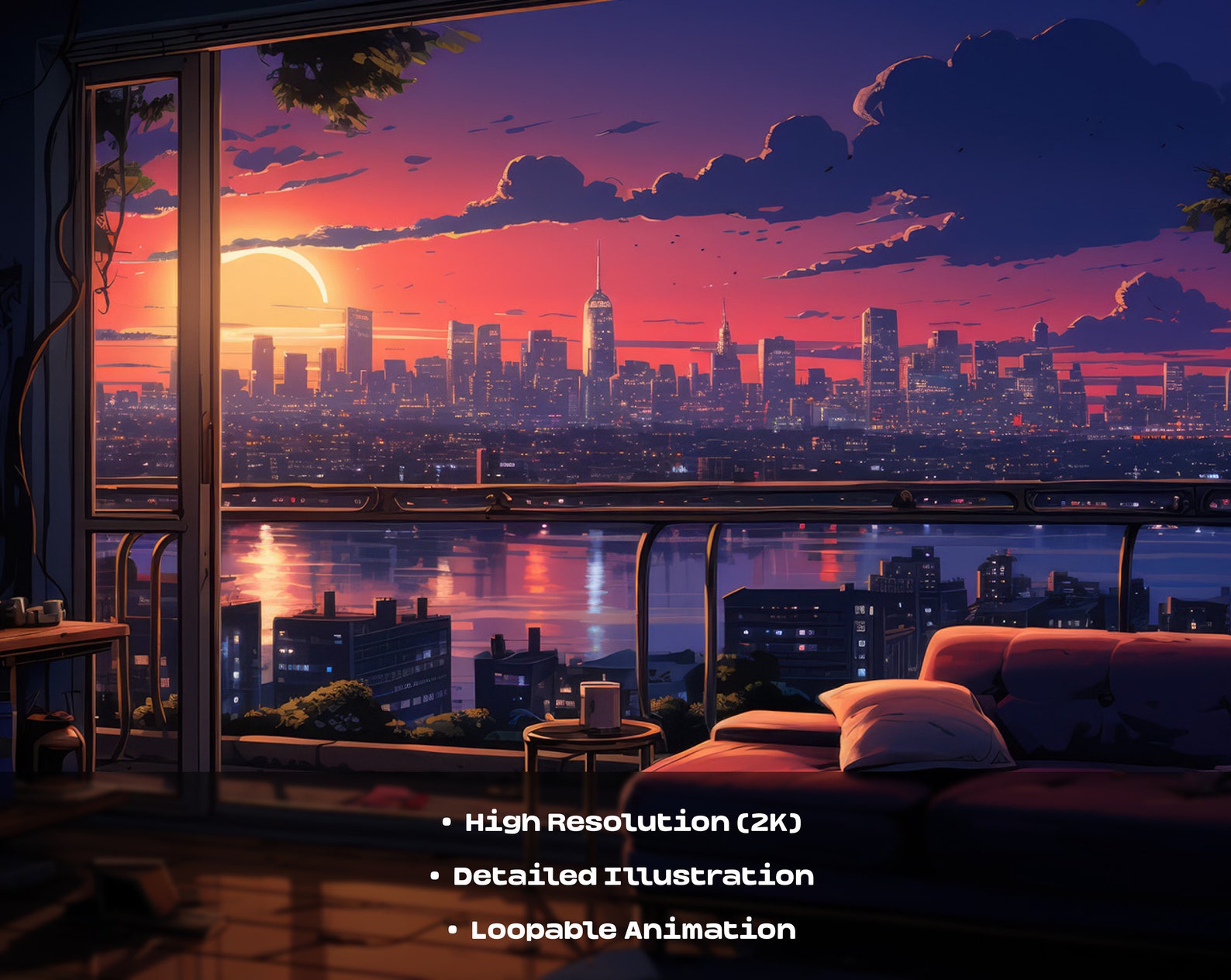 4 ANIMATED BACKGROUNDS Cozy Lofi Room Background Cozy Looped Vtuber ...