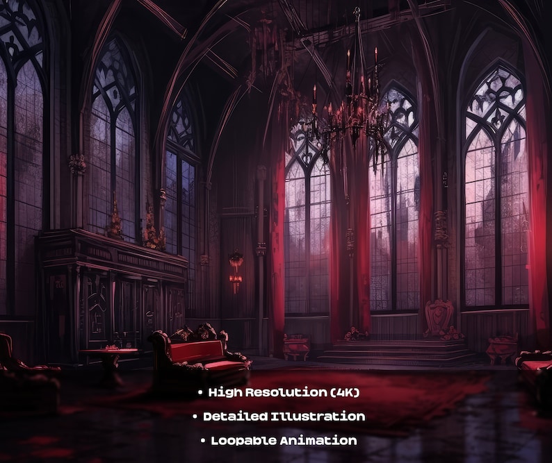 4 ANIMATED BACKGROUNDS | Vampire Castle | Mystic Vampire Castle Looped ...