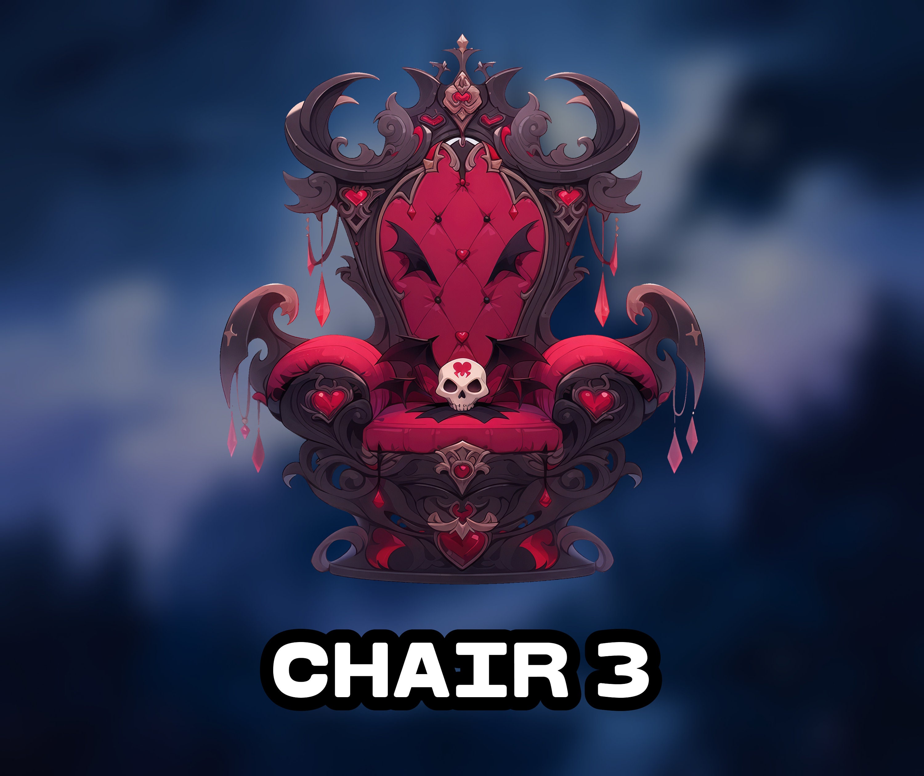 Vtuber Vampire Chair Set, Demonic Gothic PNG Assets (digital Download ...