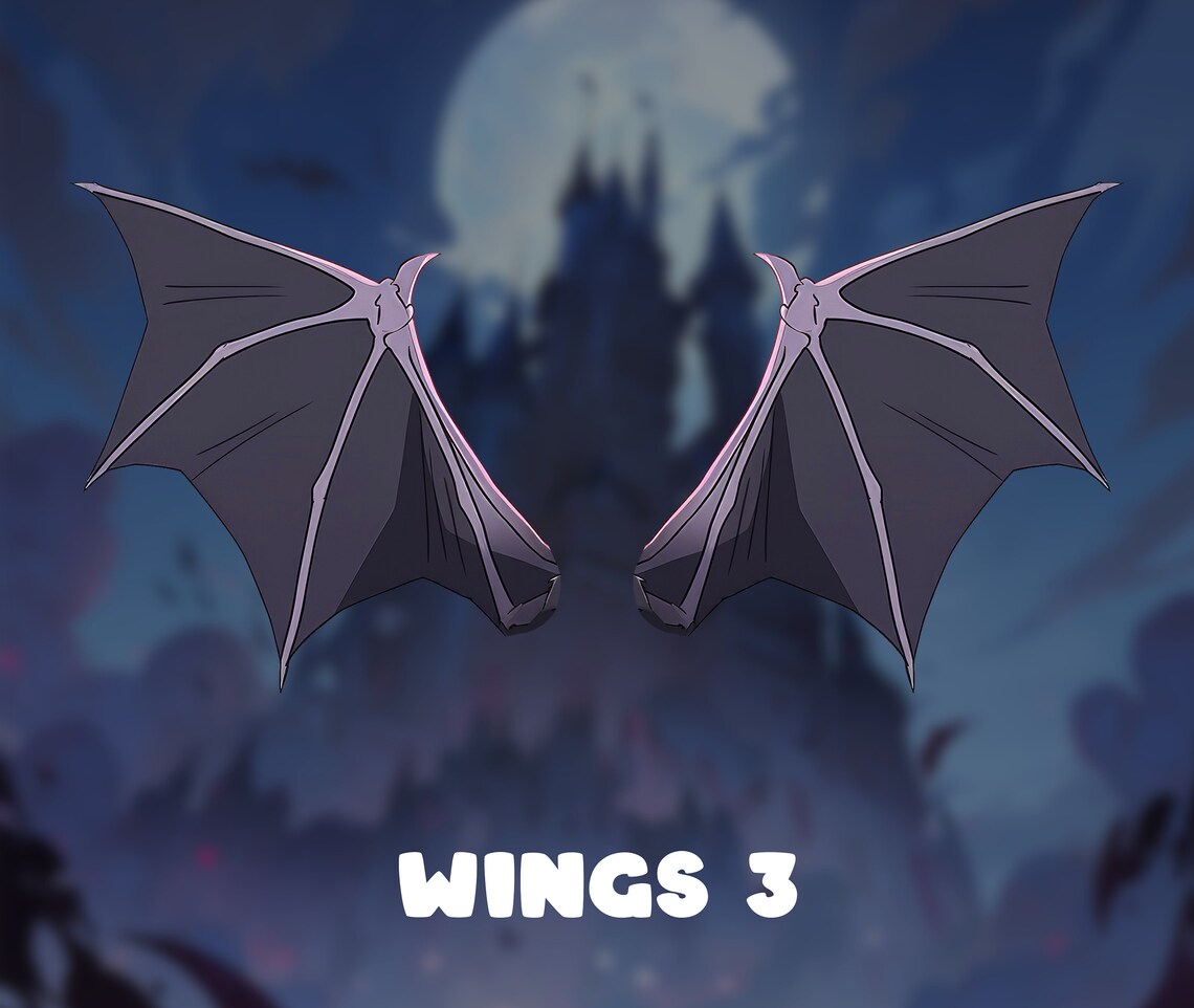 VTUBER Vampire Demonic Ghost 4 Wings Set Bat or Demon - Etsy