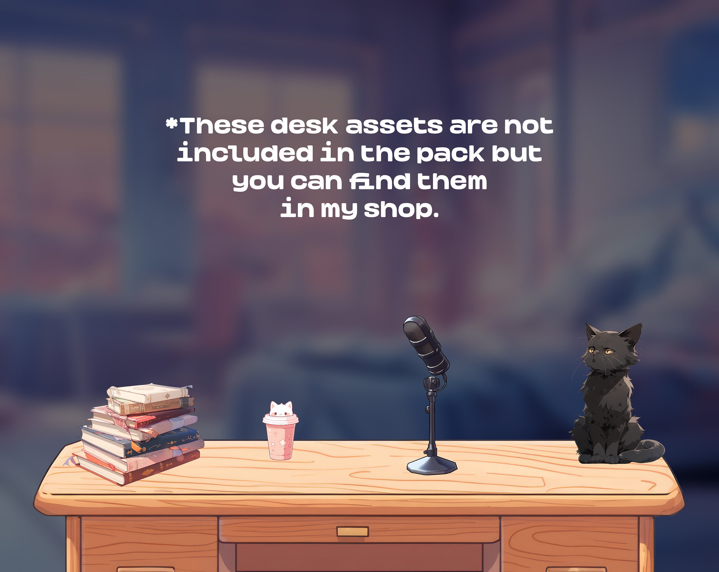 Vtuber Wooden Table Desk Asset | Assets for Vtuber - Props - Accessory ...