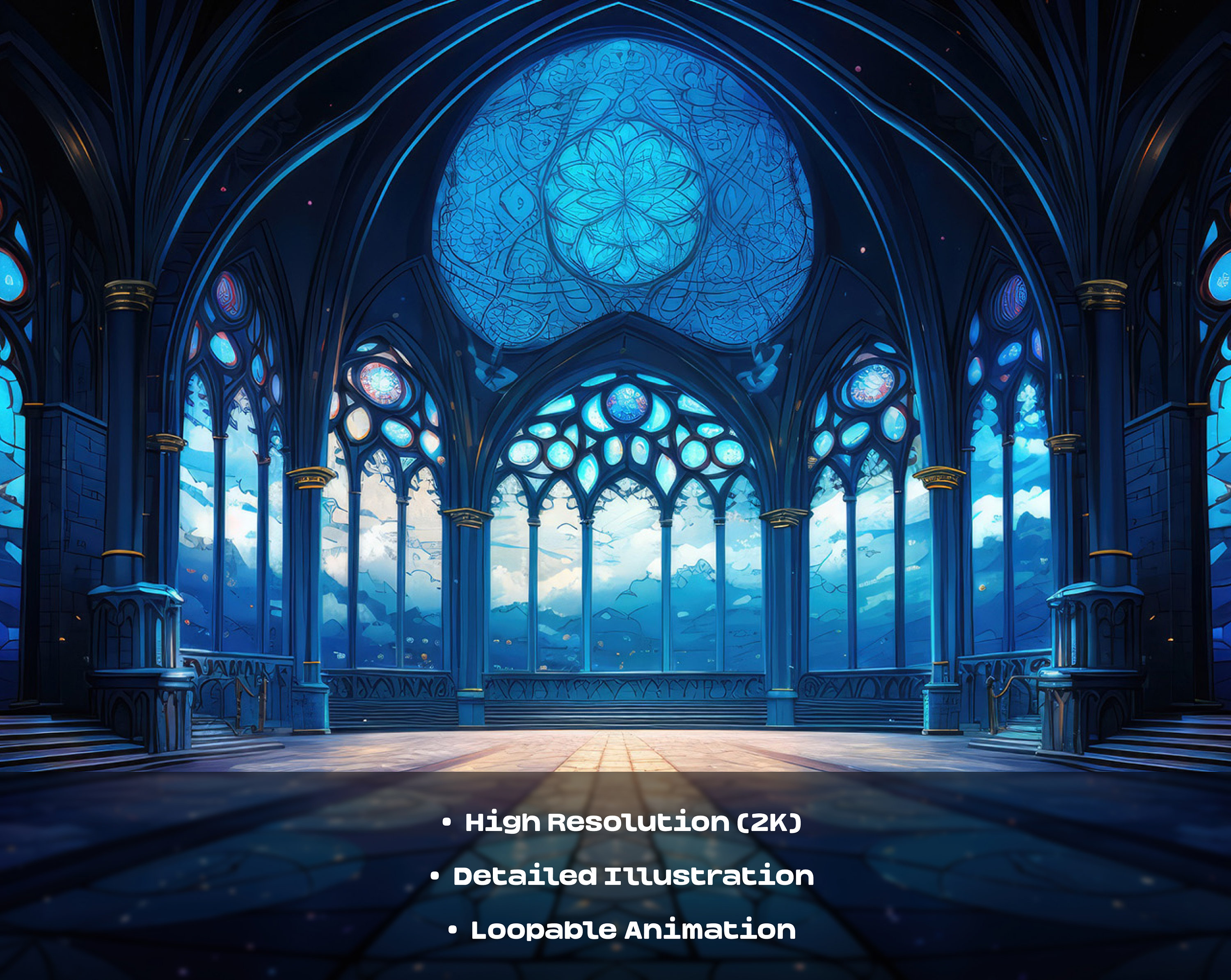 4 ANIMATED BACKGROUNDS | Gothic Cathedral Background | Gothic Looped ...