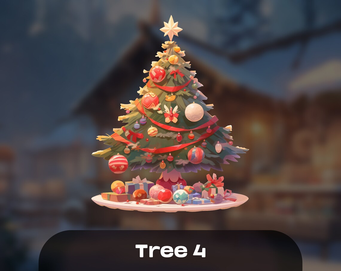 VTUBER ASSET, 4 Christmas Trees Set - 4 Christmas Stream Assets, Vtuber Overlay - Christmas Tree ...