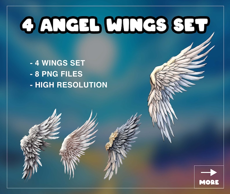 VTUBER Angel, Heaven, 4 Wings Set | Fantasy Wings | God Wings | Vtuber ...