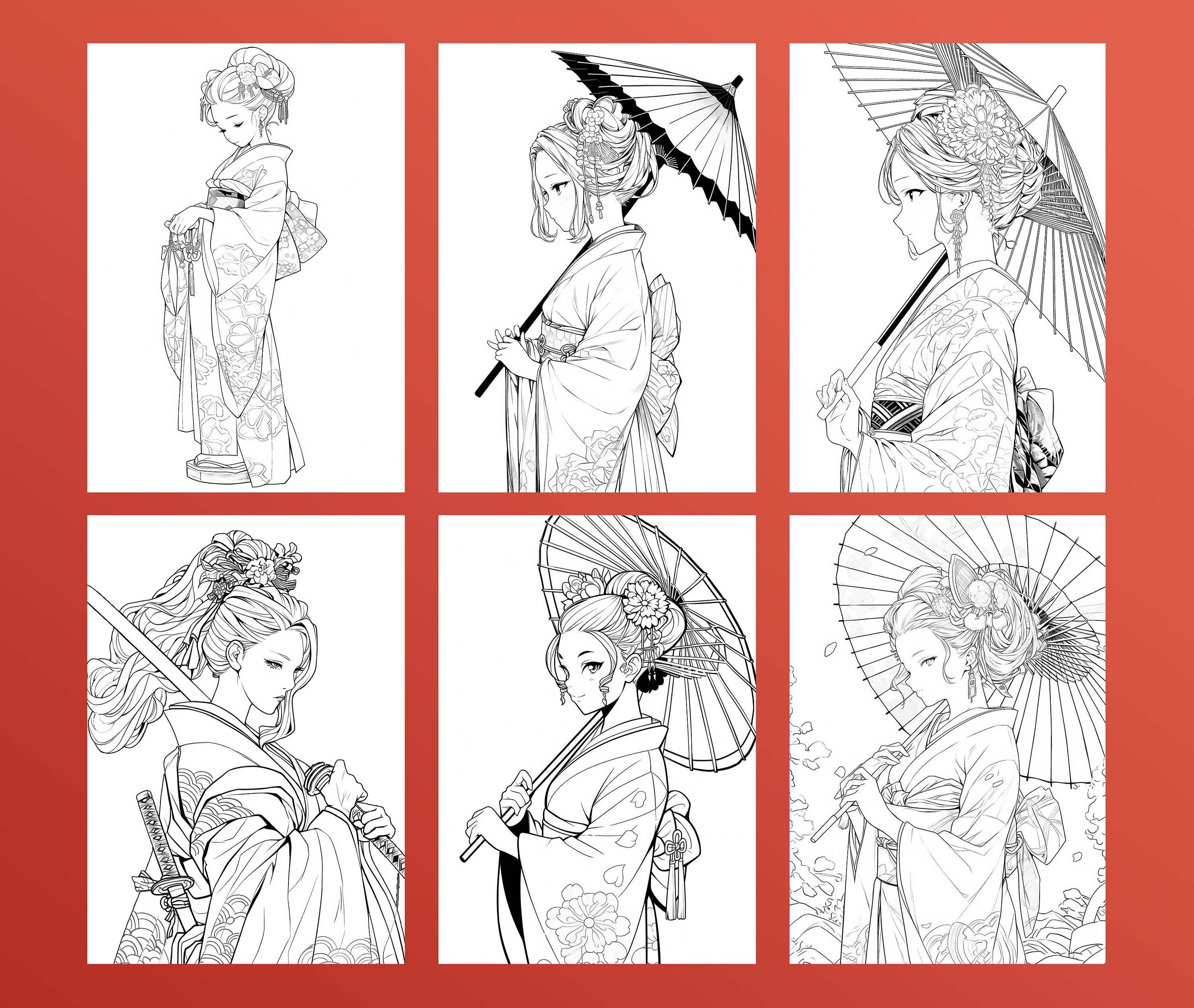 ANIME Coloring Book geishas of Girls, Ghibli, Geishas, High Quality ...