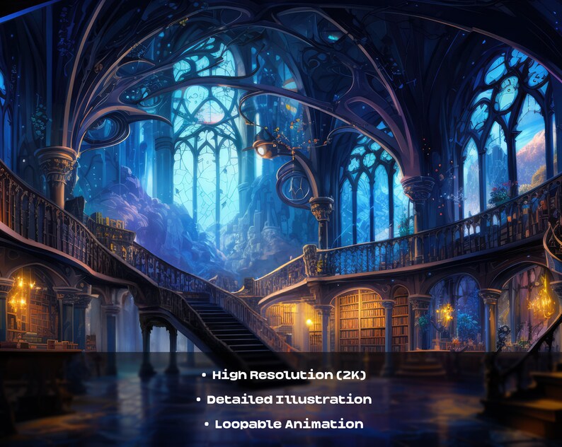 4 ANIMATED BACKGROUNDS School of Magic Background Fantasy - Etsy