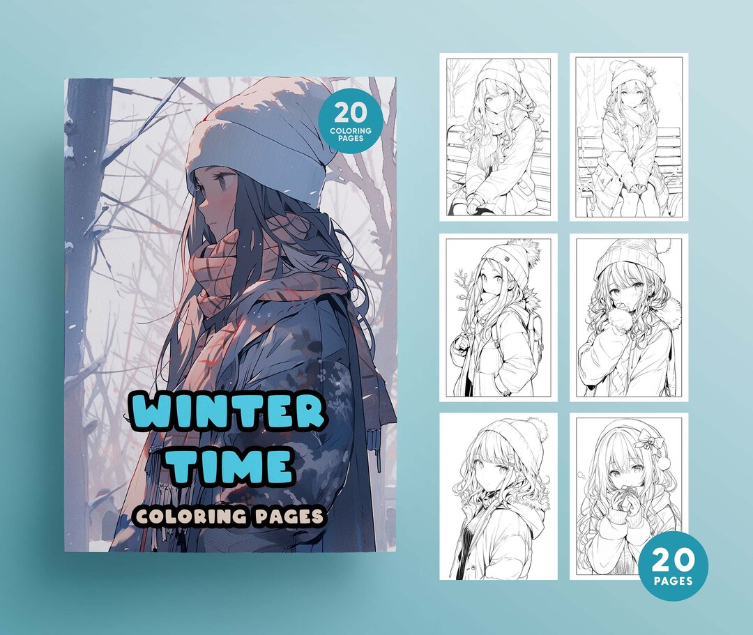 ANIME Coloring Book "winter Time" of Girls, Ghibli & Animals, High ...