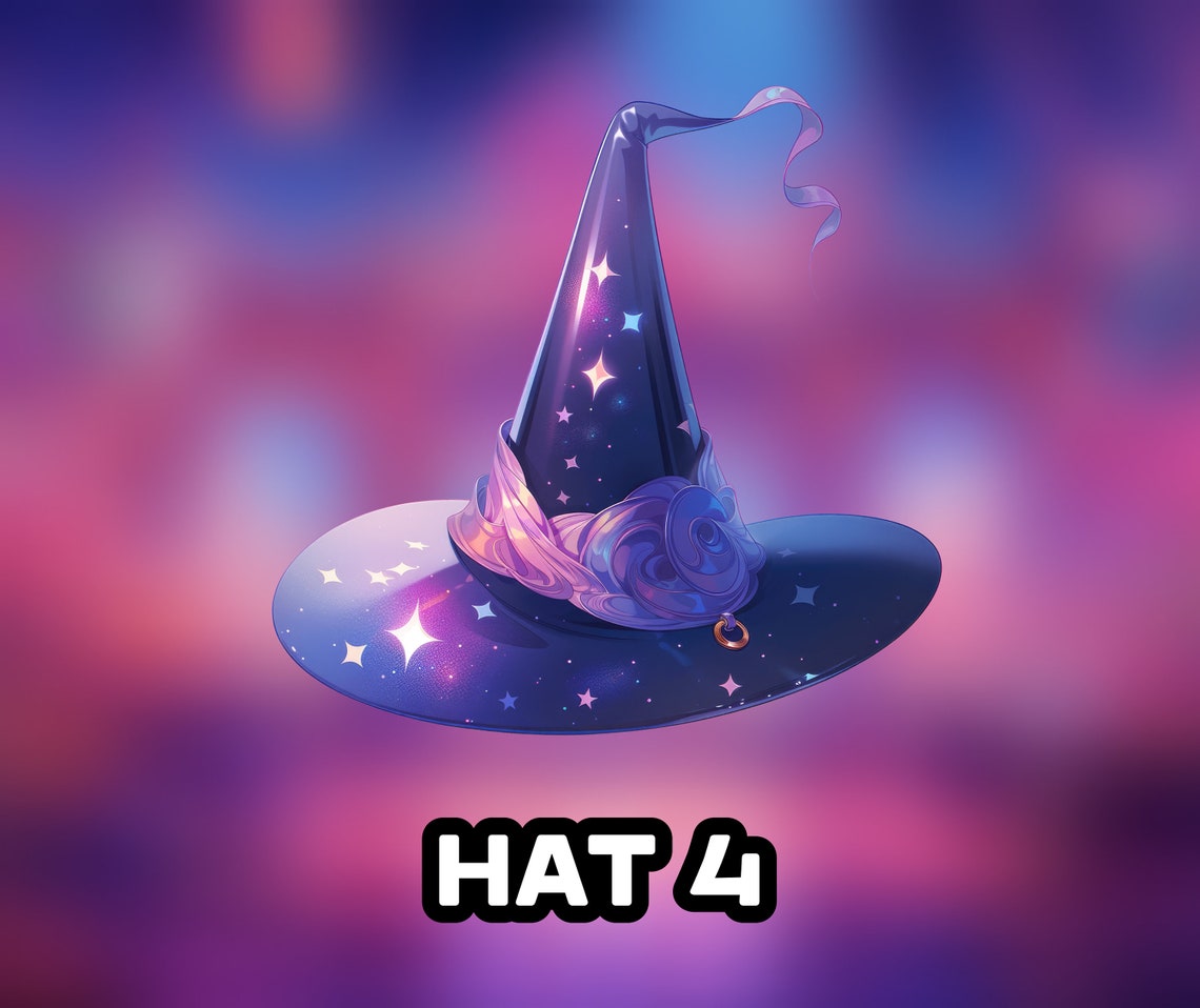 VTUBER 4 Witch Hats Set VTUBER Asset High Quality PNG Files - Etsy