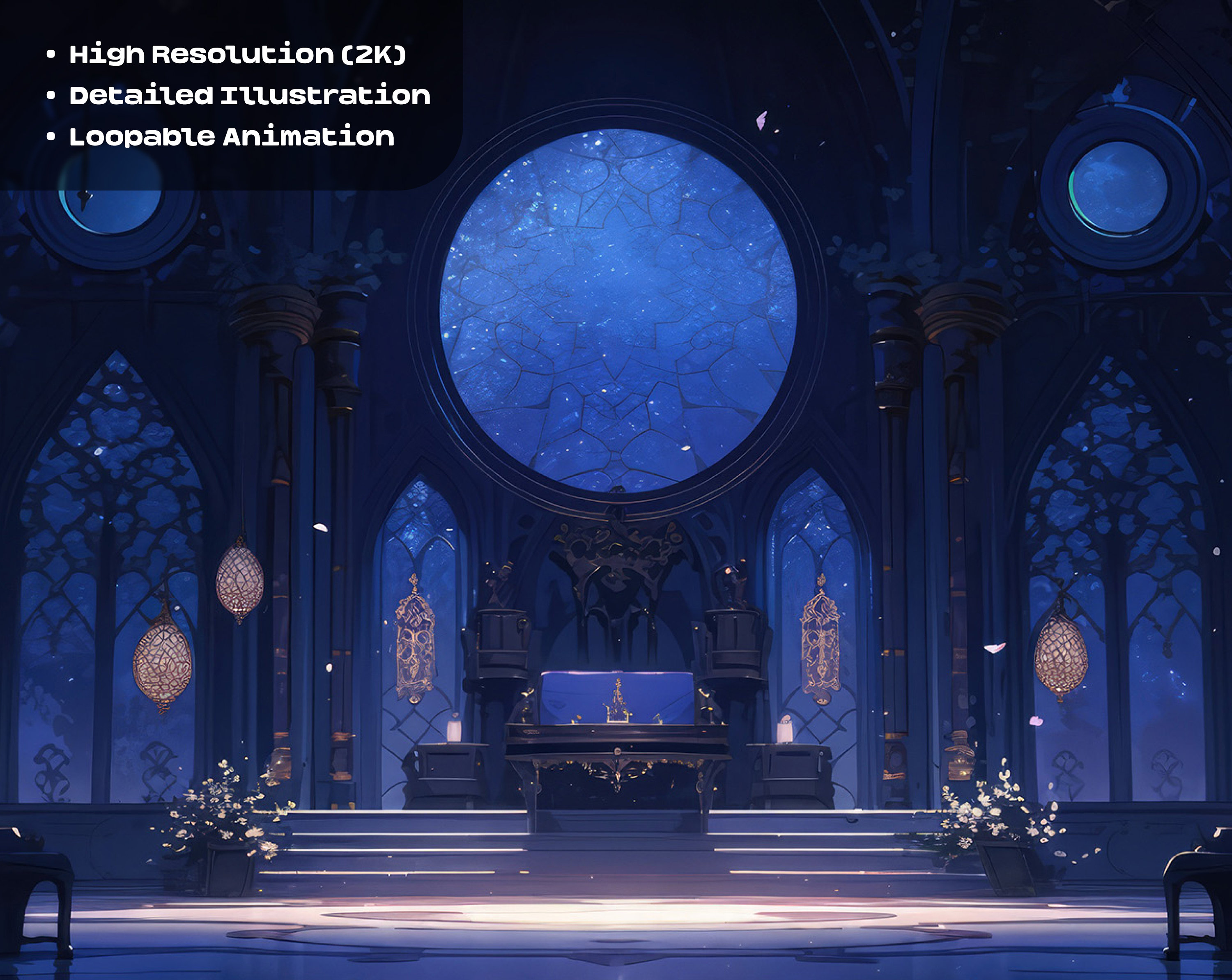 4 ANIMATED BACKGROUNDS Vampire Castle Background Vampire Looped Vtuber ...