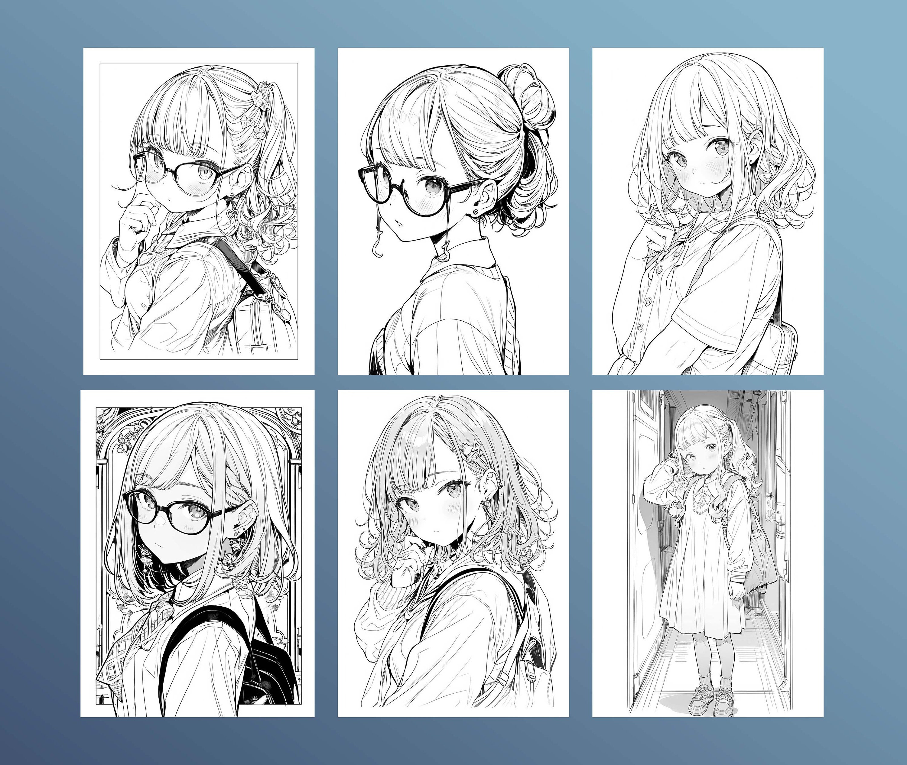 ANIME Coloring Book school Life of Girls, Boys, Ghibli & Animals, High ...