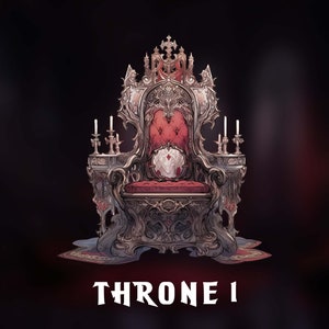 VTUBER Chair, Throne - 4 Vampire, Demonic Gothic Chairs, VTUBER Asset ...