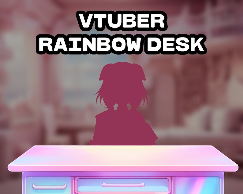 Vtuber Rainbow Metal Table Desk Asset | Assets for Vtuber - Props ...