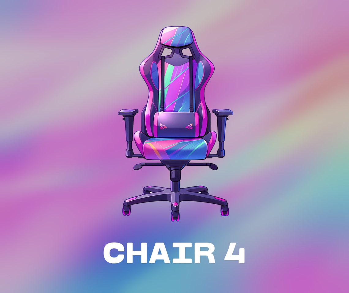 VTUBER 4 Gaming Chairs Set, VTUBER Asset High Quality PNG Files ...