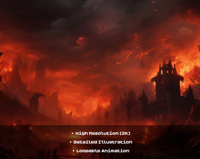 4 ANIMATED BACKGROUNDS | Demonic Hell Background | Netherworld Looped ...