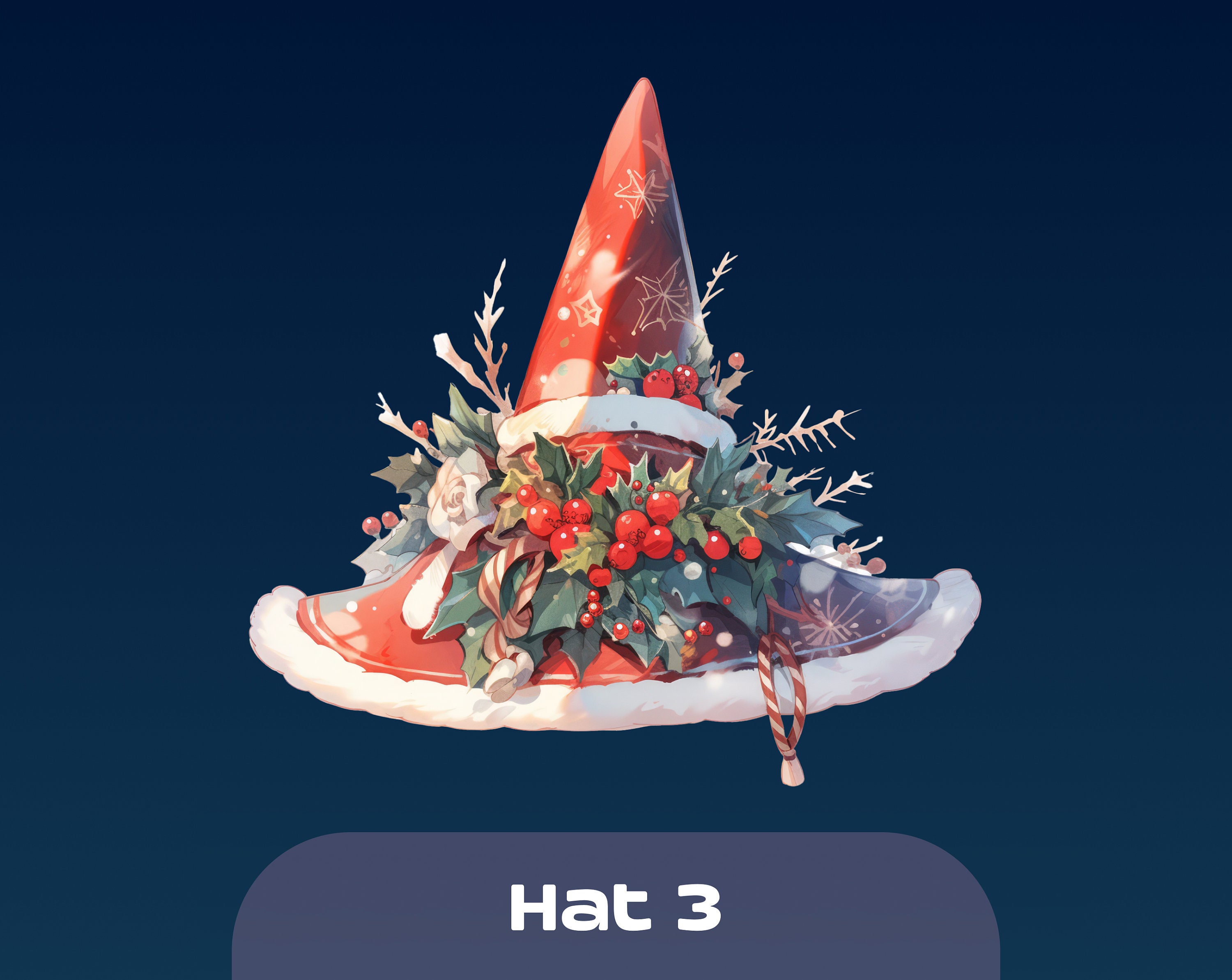VTUBER 4 Christmas Witch Hats Set, VTUBER Asset | High Quality PNG ...