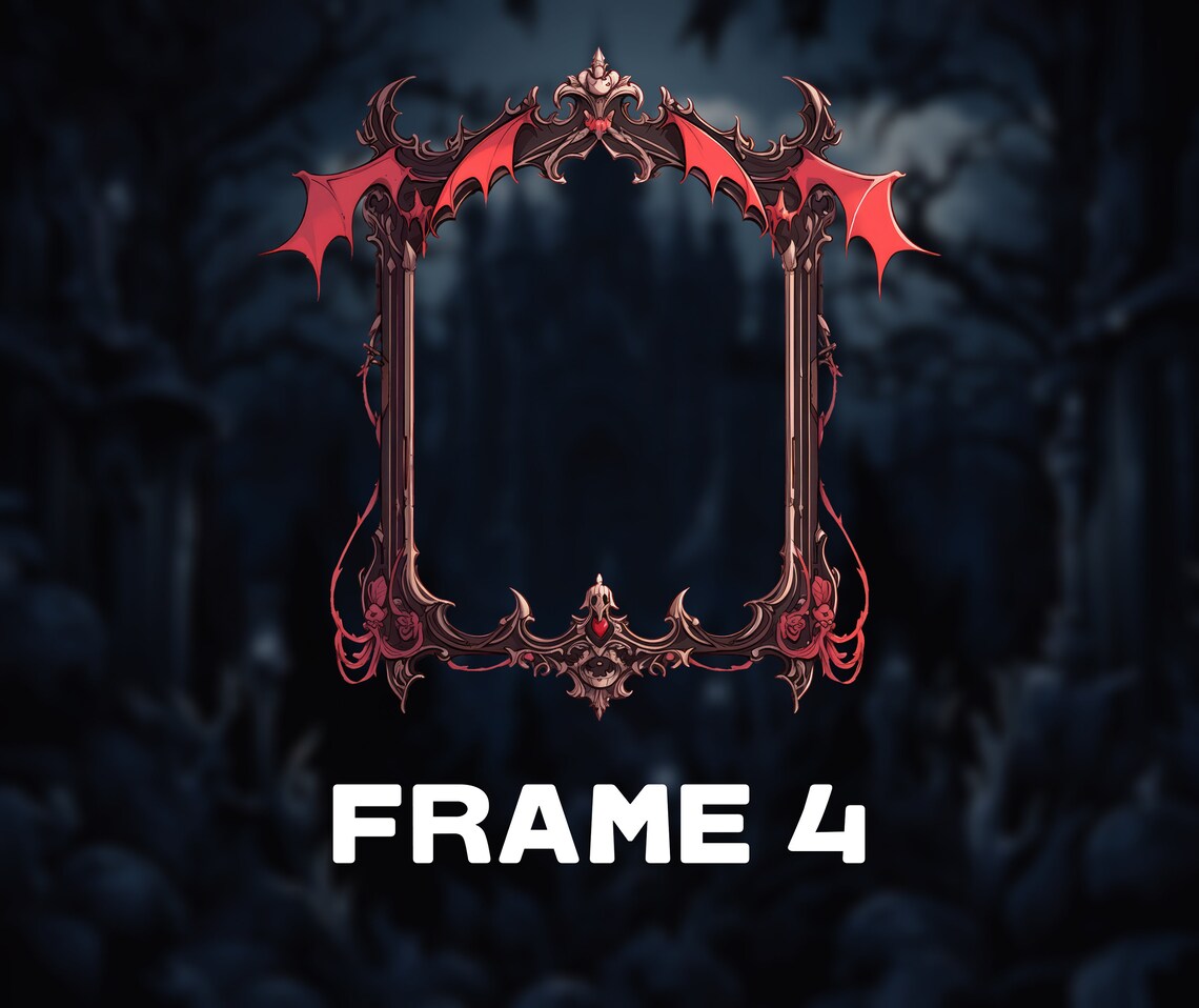 4 Webcam Frame Vampire / Vampire Stream Frame / Vtuber / Gothic / Red / Twitch Frame / Vtube ...