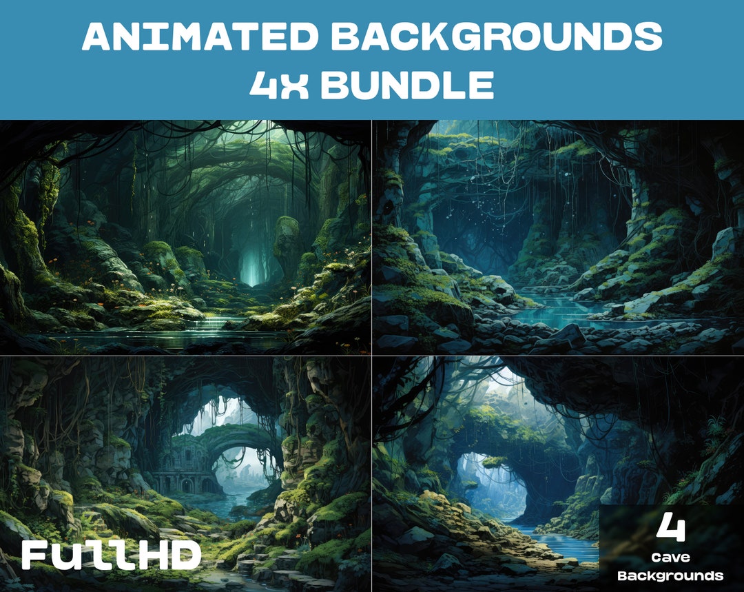 4 Forest Cave Animated Backgrounds | Vtuber Twitch Stream Overlay (MP4 ...