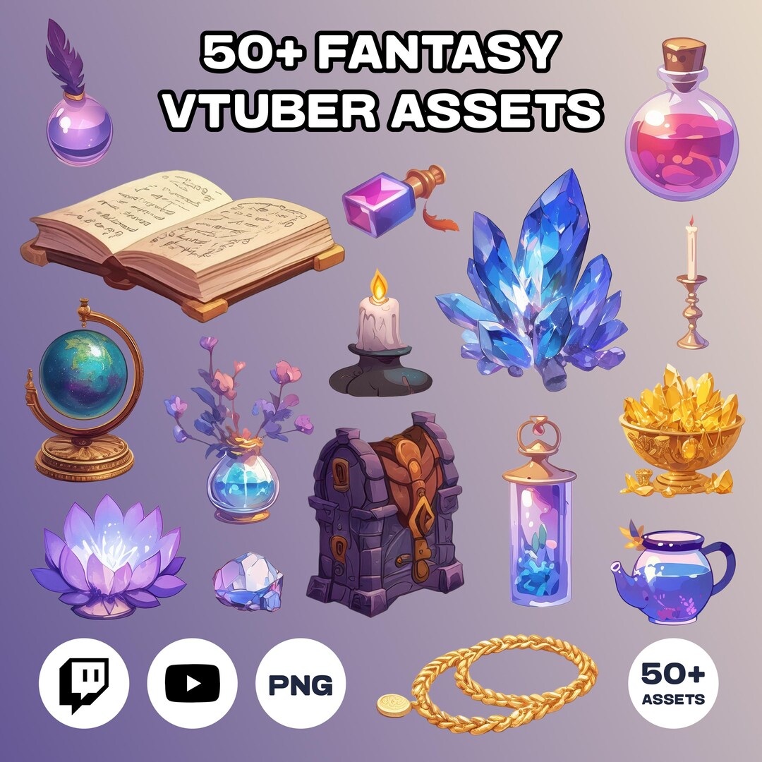 50+ Fantasy VTUBER Fantasy Assets Bundle, VTUBER Asset | High-quality ...