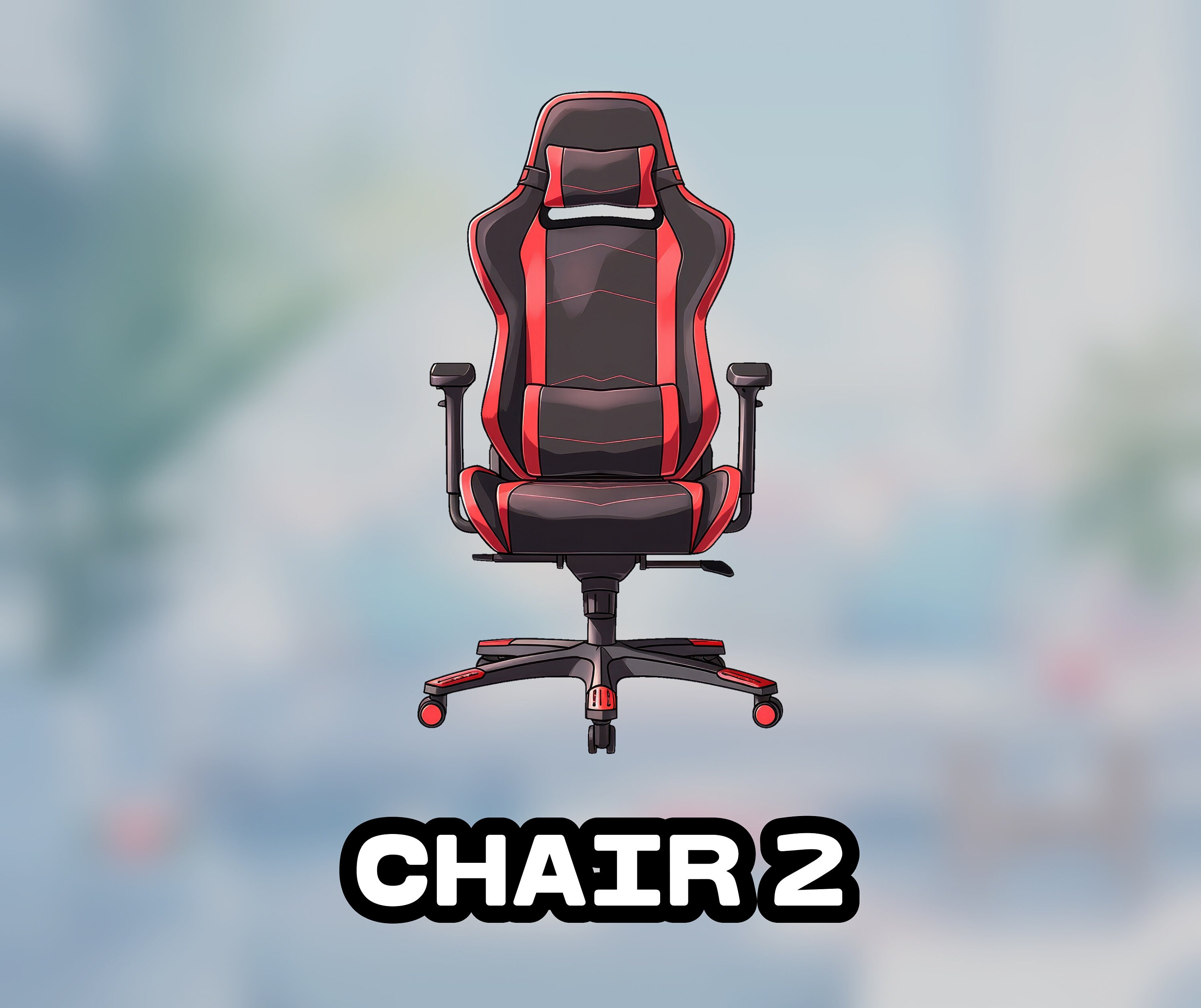VTUBER 4 Black Simple Gaming Chairs Set, VTUBER Asset | High Quality ...