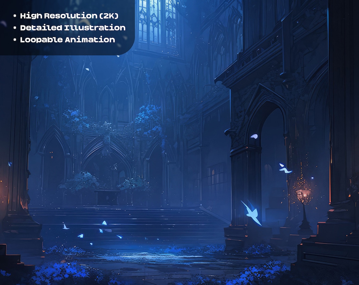 4 ANIMATED BACKGROUNDS Vampire Castle Background Vampire Looped Vtuber ...