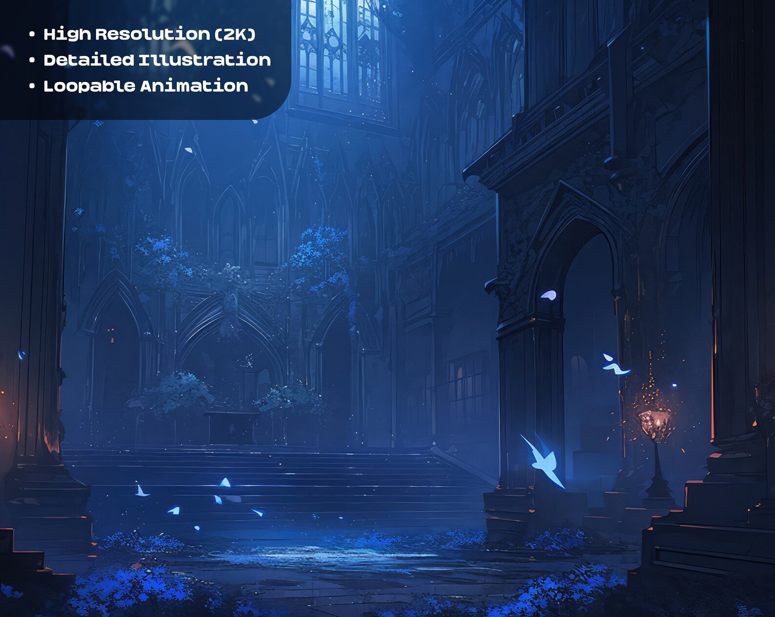 4 ANIMATED BACKGROUNDS Vampire Castle Background Vampire Looped Vtuber ...