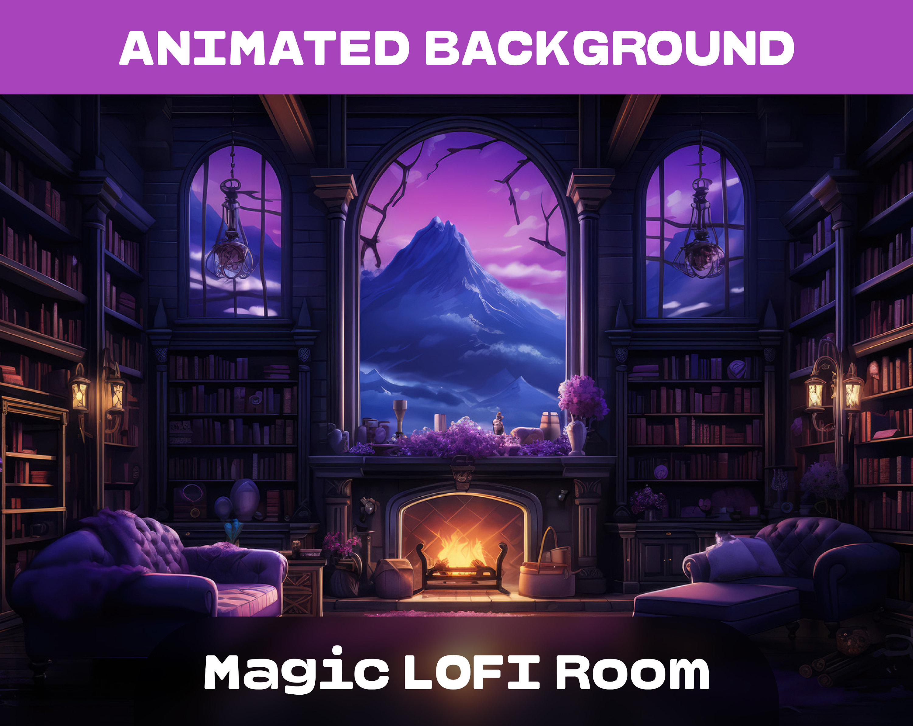 ANIMATED BACKGROUND | Magic Room Background | Lofi Looped Vtuber Twitch ...