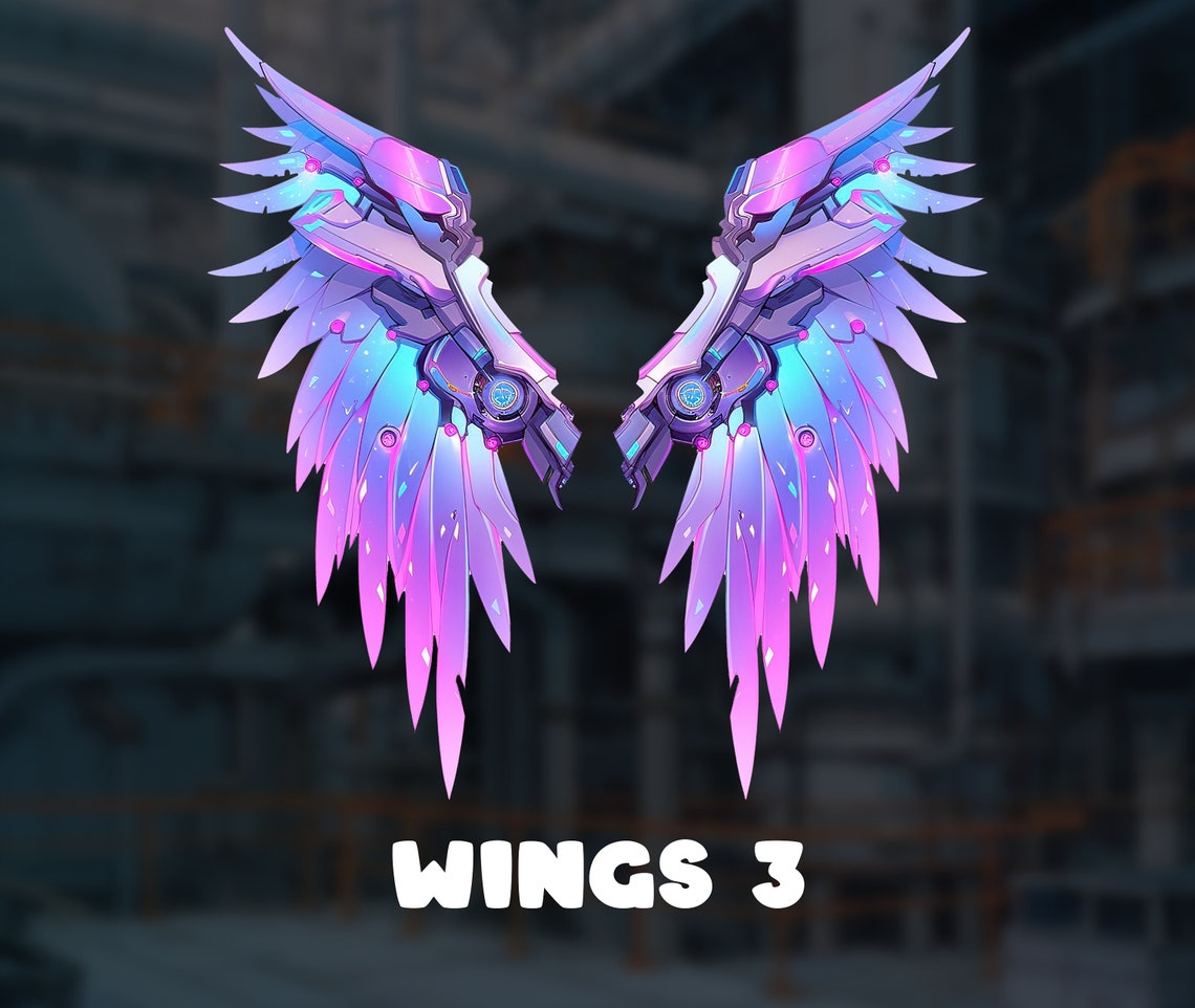 VTUBER Sci-fi, Cyberpunk 4 Wings Set | Fantasy Wings | God Wings ...