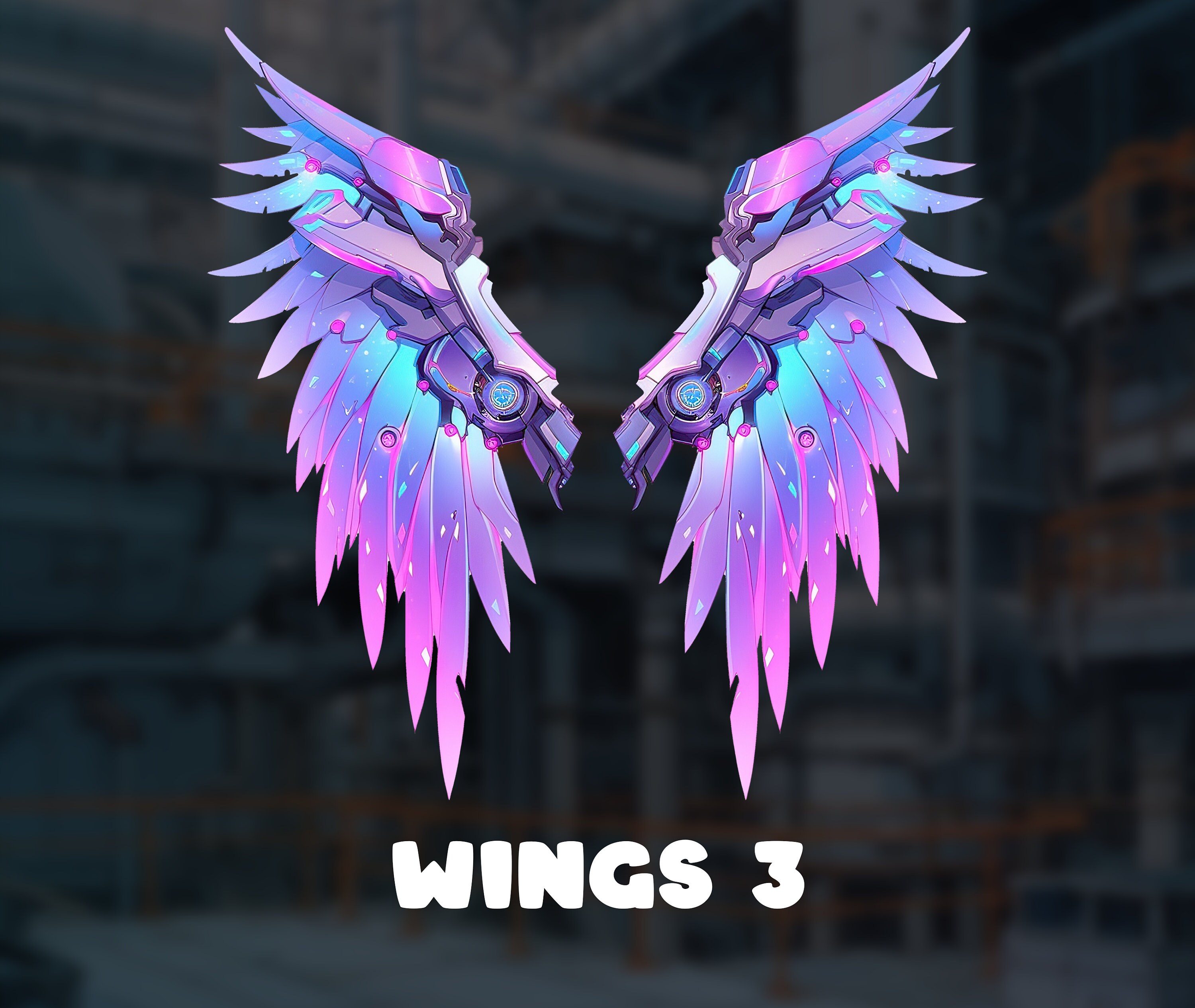Vtuber Sci-fi Cyberpunk Wings, PNG Asset (digital Download) - Etsy