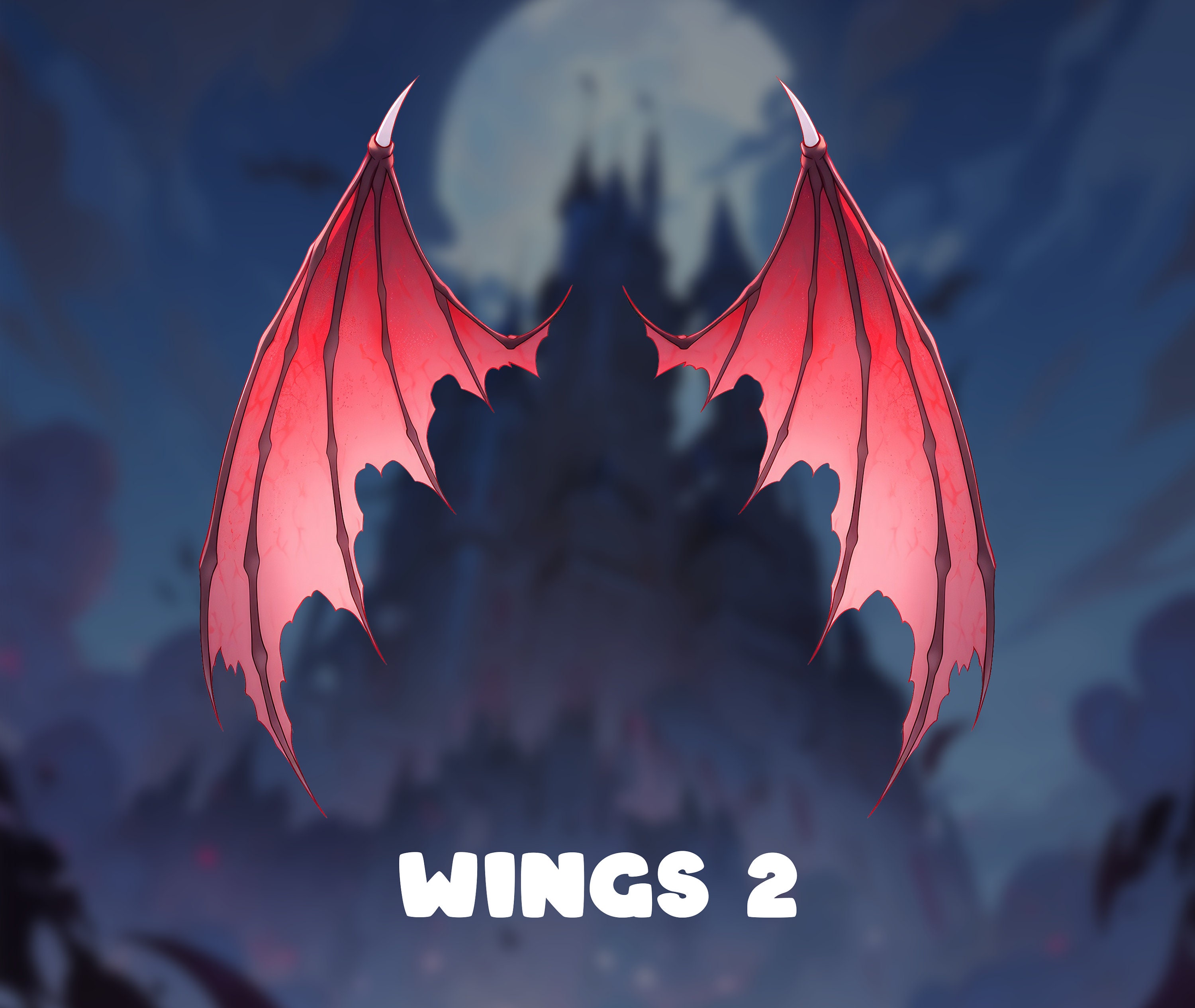 VTUBER Vampire Demonic Ghost 4 Wings Set Bat or Demon - Etsy