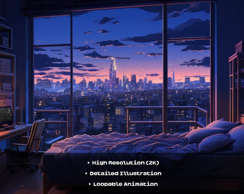 4 ANIMATED BACKGROUNDS Cozy Lofi Room Background Cozy Looped Vtuber ...