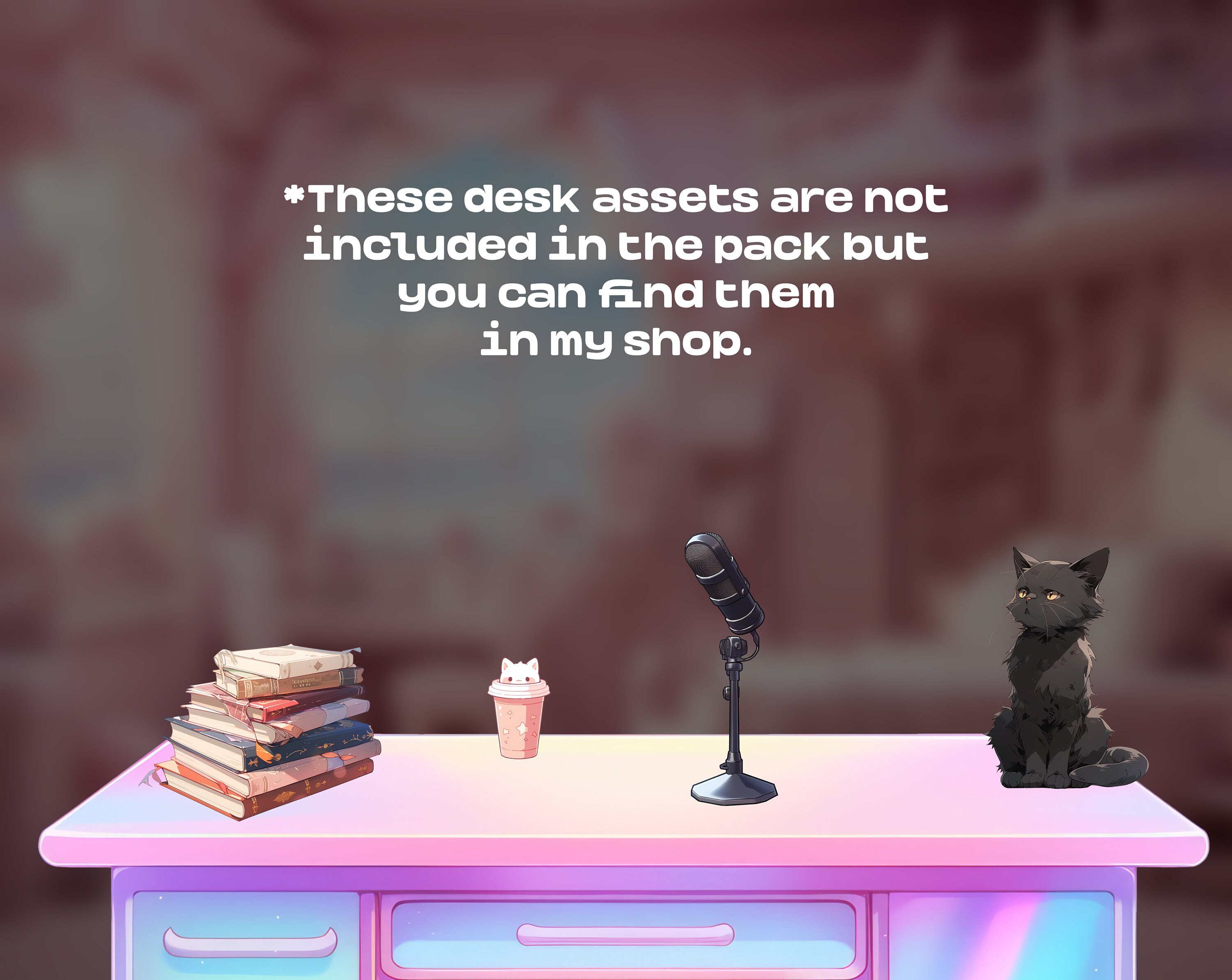 Vtuber Rainbow Metal Table Desk Asset | Assets for Vtuber - Props ...