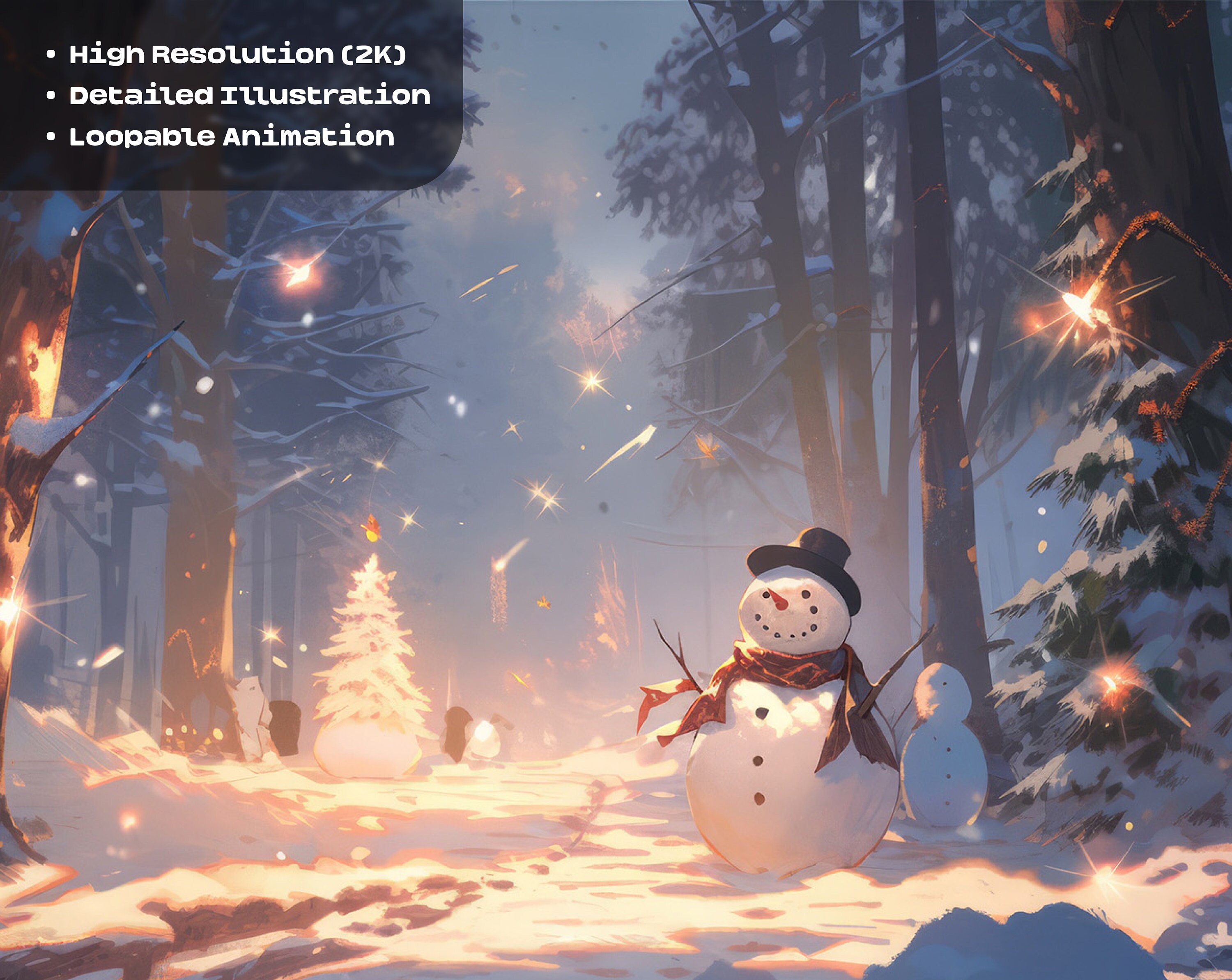 4 ANIMATED BACKGROUNDS | Christmas Background | Christmas Looped Vtuber ...