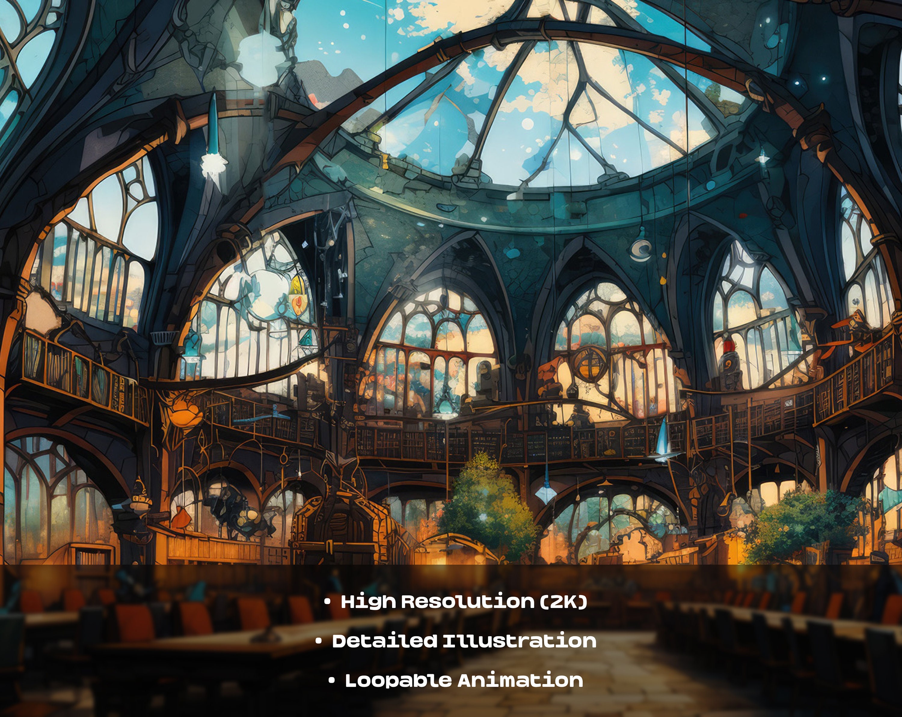 4 ANIMATED BACKGROUNDS School of Magic Background Fantasy - Etsy