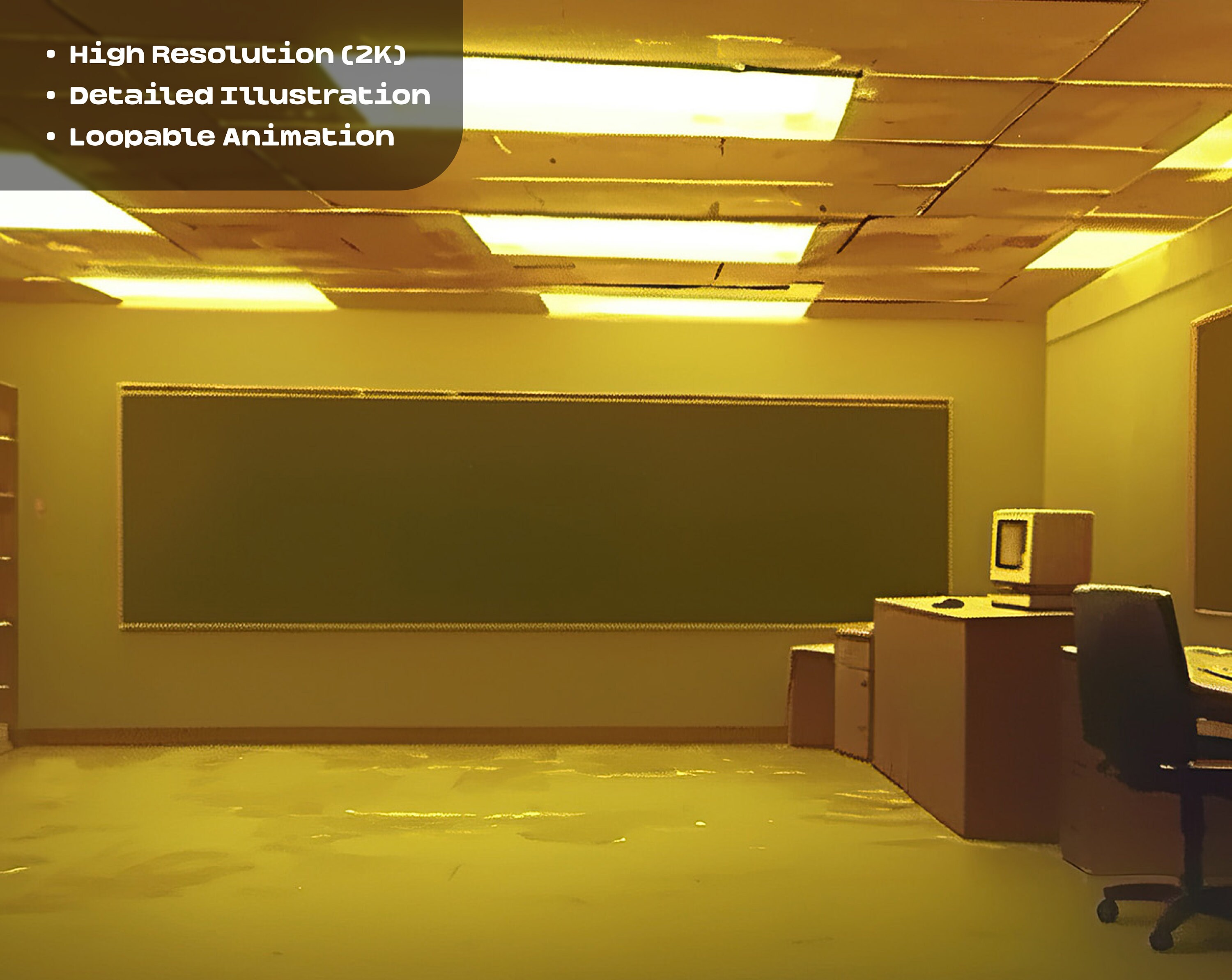 4 ANIMATED BACKGROUNDS | Backrooms Office Background | Office Looped ...