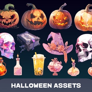 50 VTUBER Assets Bundle, VTUBER Asset | High Quality PNG Files | Transparent | Halloween Assets ...