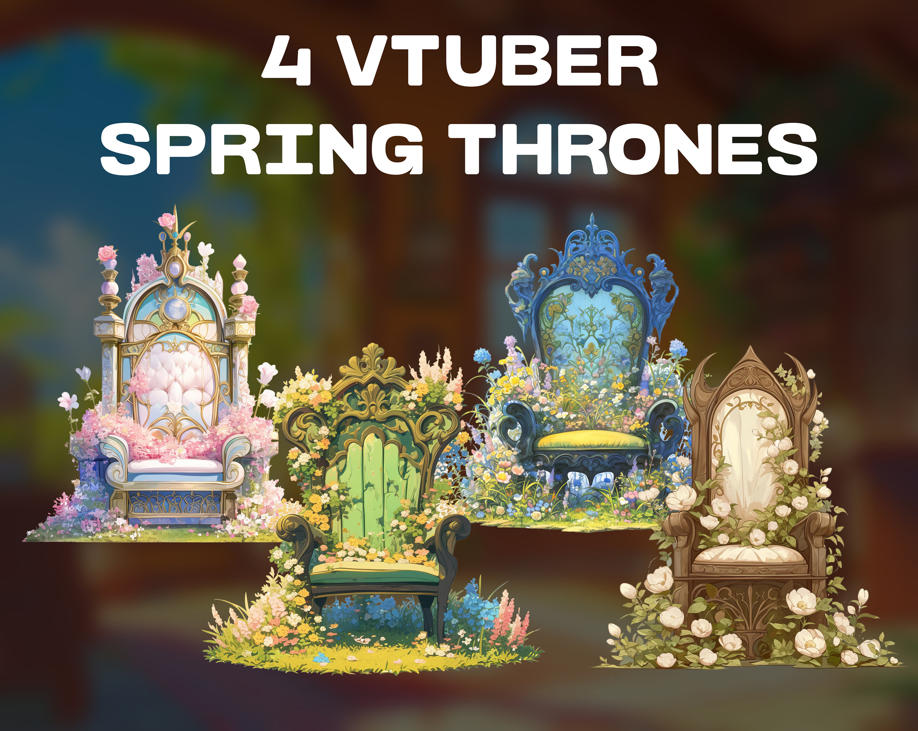 Vtuber Spring Throne Chair Set, PNG Asset (digital Download) - Etsy