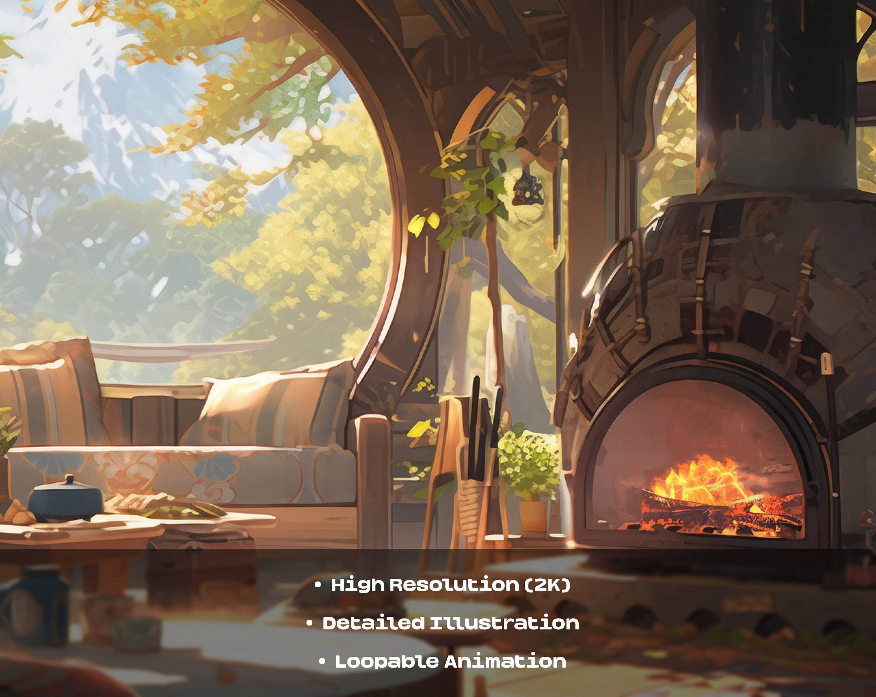 4 ANIMATED BACKGROUNDS Cozy Lofi Hut Background Cozy Looped Vtuber ...