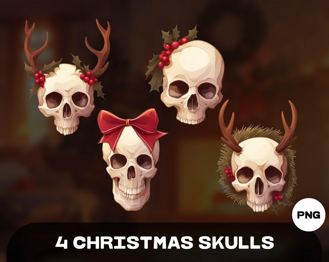VTUBER 4 Christmas Skulls Set, VTUBER Asset | High-quality PNG Files ...
