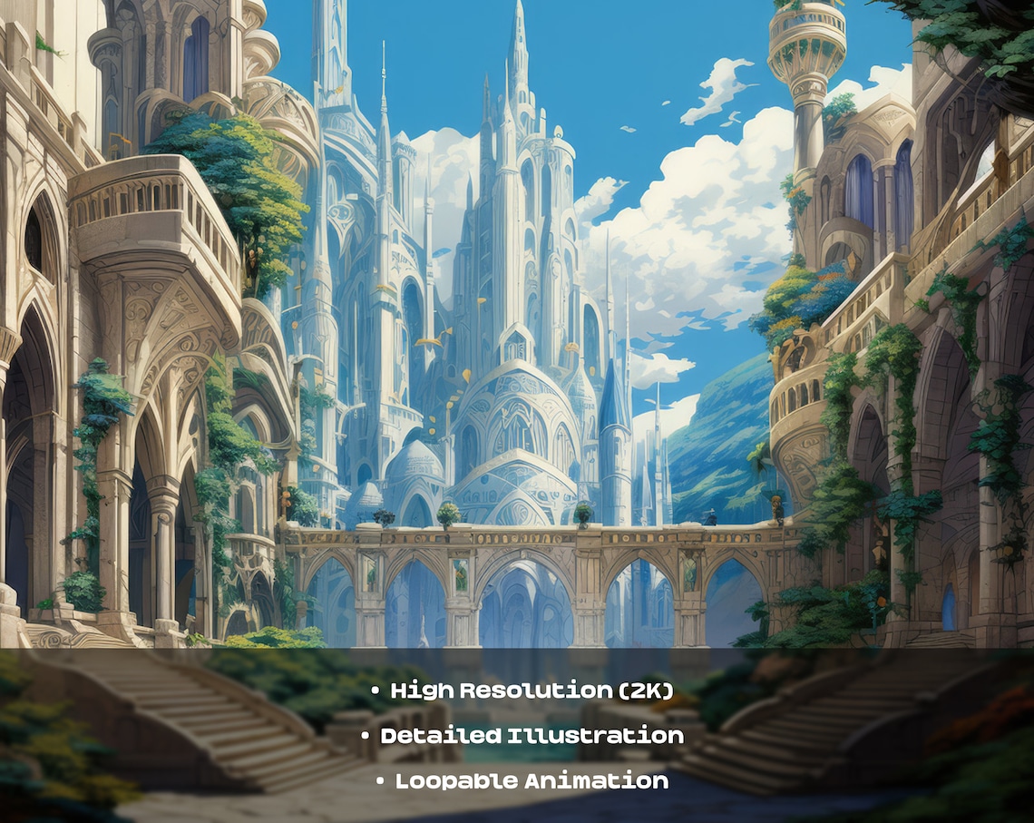 4 ANIMATED BACKGROUNDS Fantasy Castle Background Castle - Etsy