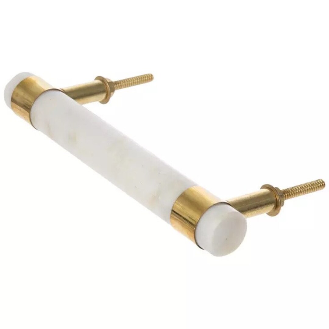 Marble and Brass Cabinet Pull Knurled Pull - Stone Pull - Drawer Pull ...